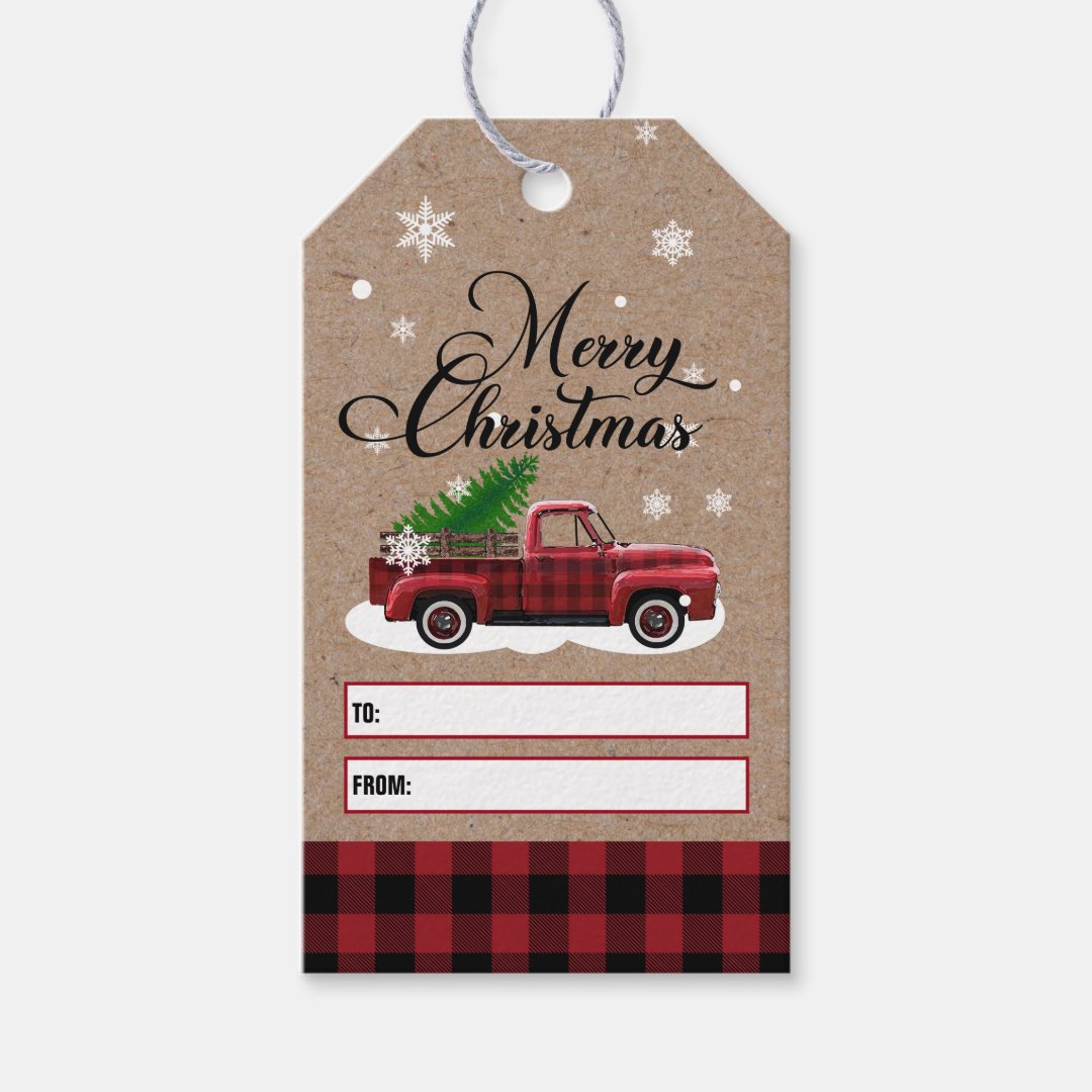 Rustic Country Merry Christmas Gift Tags | Zazzle