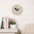Rustic Country Moose & Taupe Large Clock | Zazzle