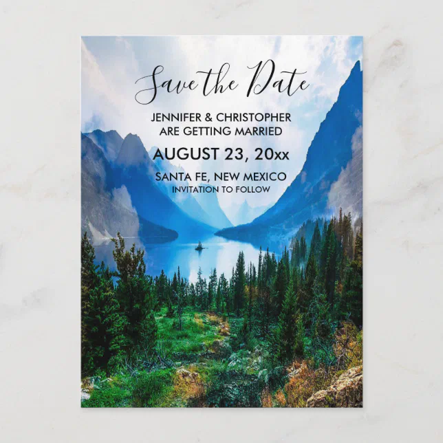 Rustic Country Mountains Nature Save the Date Postcard | Zazzle