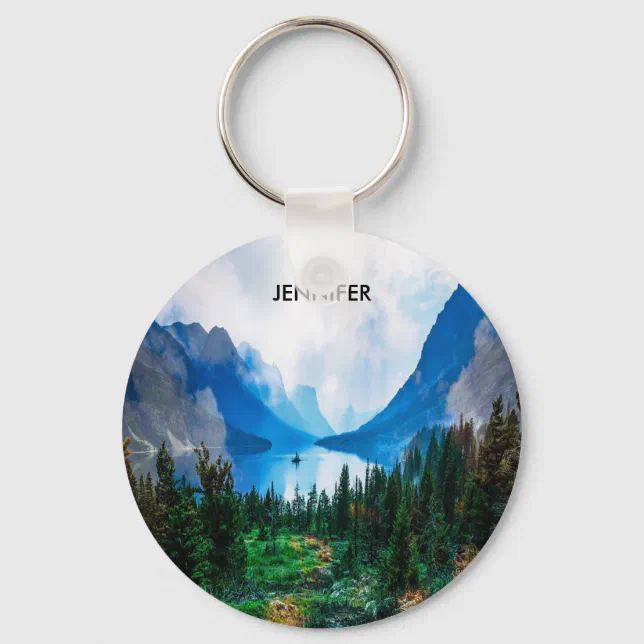 Rustic Country Mountains Nature Scene Photography Keychain | Zazzle