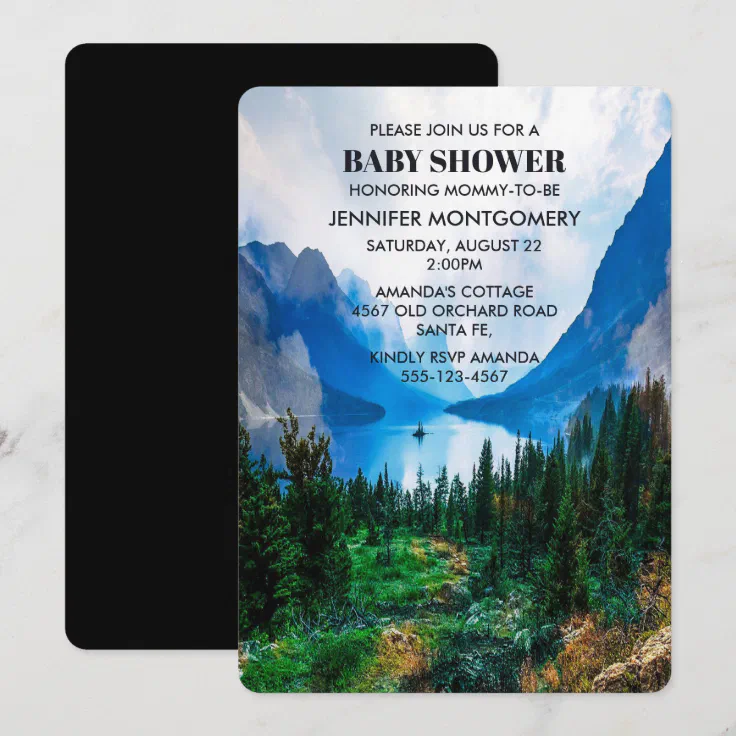 Rustic Country Mountains Scenic Nature Baby Shower Invitation | Zazzle