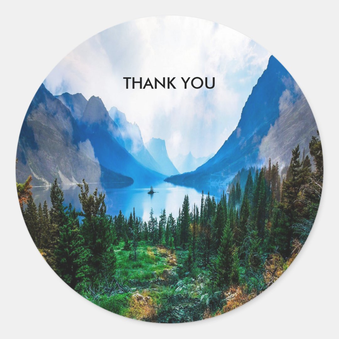 Rustic Country Mountains Scenic Nature Classic Round Sticker | Zazzle