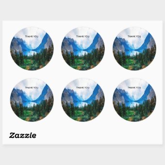 Rustic Country Mountains Scenic Nature Classic Round Sticker | Zazzle
