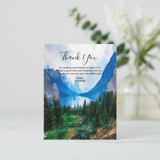 Rustic Country Mountains Scenic Nature Thank You Postcard | Zazzle