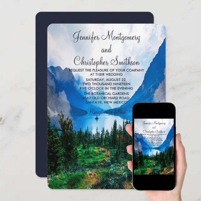 Rustic Country Mountains Scenic Nature Wedding Invitation | Zazzle