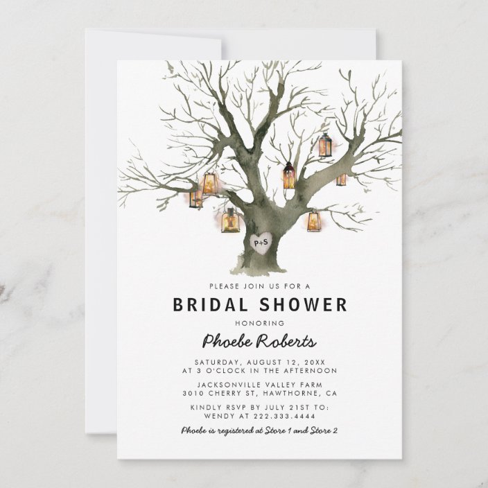 Rustic Country Oak Tree Bridal Shower Invitation | Zazzle.com