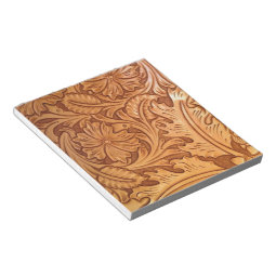 rustic country old west cowboy western leather notepad | Zazzle
