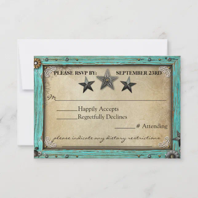 Rustic Country Parchment Paper RSVP Card | Zazzle