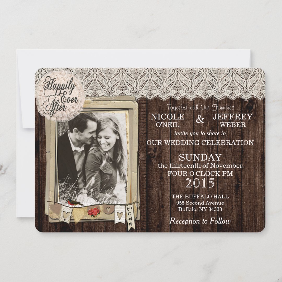 Rustic Country Photo Wedding Invitation | Zazzle