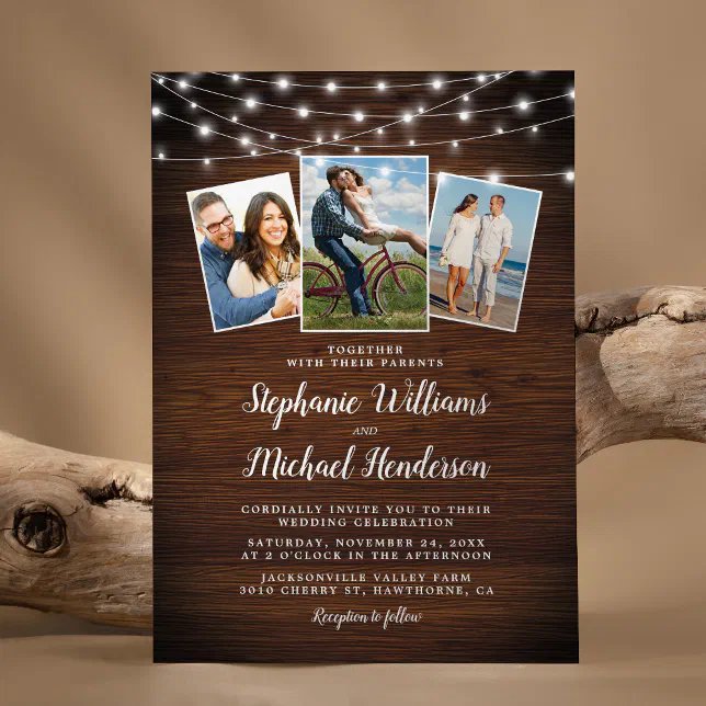 Rustic Country Photo Wedding Invitation | Zazzle