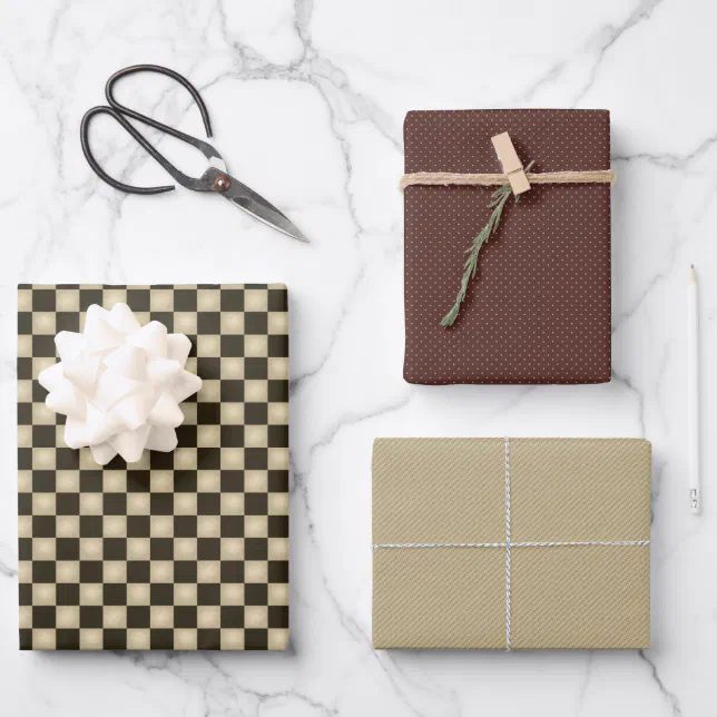 Rustic Country Primitive Checks Wrapping Paper Sheets | Zazzle