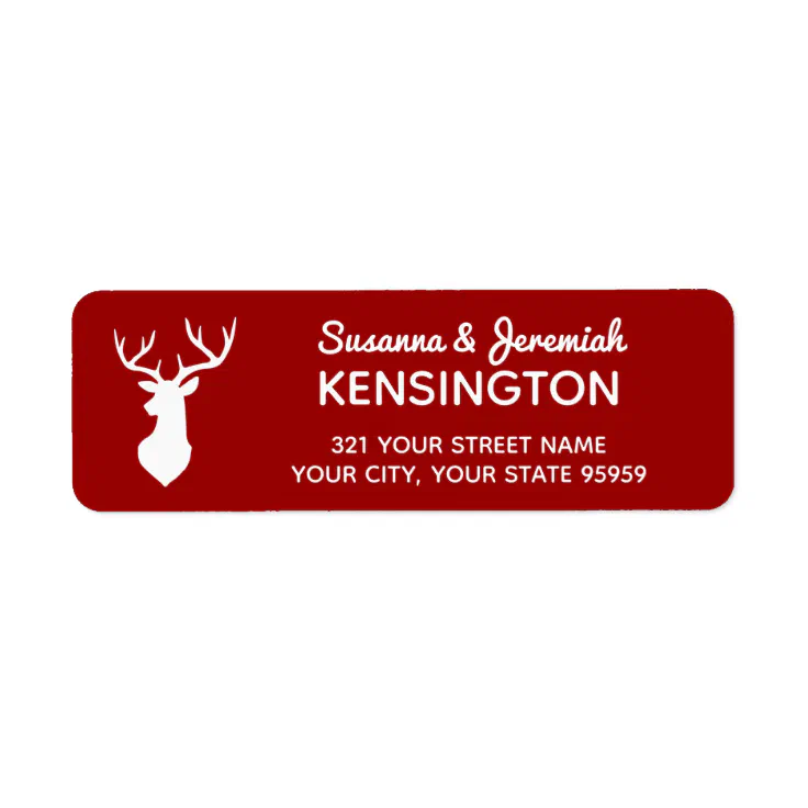 Rustic Country Red and White Deer Label | Zazzle