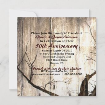 Rustic country Red Barn 50th Wedding anniversary Invitation | Zazzle