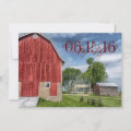 Rustic Country Red Barn Farm Wedding Invitations | Zazzle