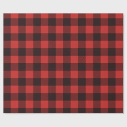 Rustic Country Red & Black Flannel Pattern Wrapping Paper | Zazzle