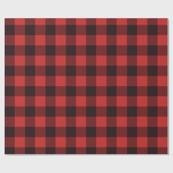 Rustic Country Red & Black Flannel Pattern Wrapping Paper | Zazzle