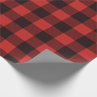 Rustic Country Red & Black Flannel Pattern Wrapping Paper | Zazzle