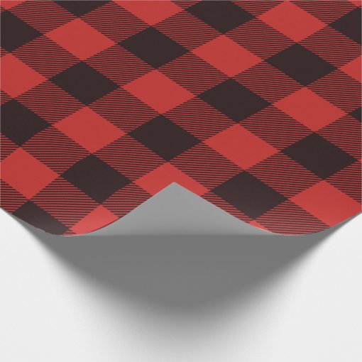 Rustic Country Red & Black Flannel Pattern Wrapping Paper | Zazzle