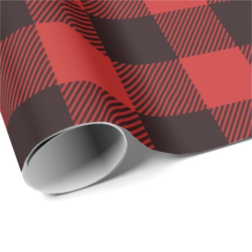 Rustic Country Red & Black Flannel Pattern Wrapping Paper | Zazzle
