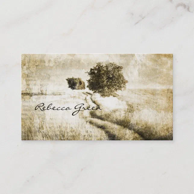 Rustic country Road western farm ranch Business Card | Zazzle