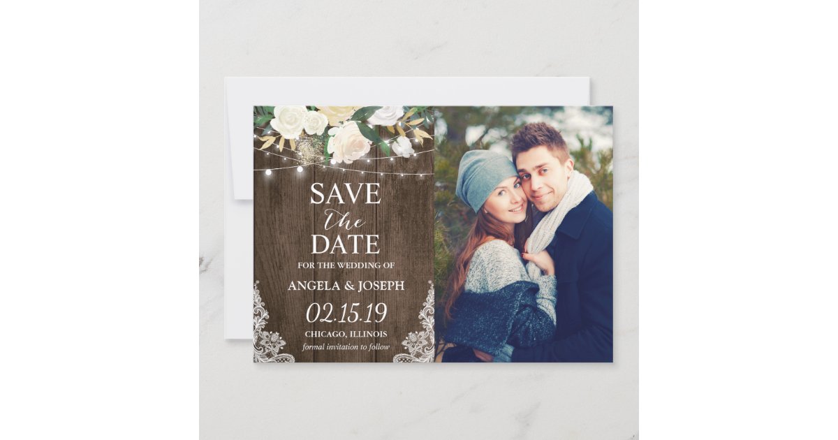 Rustic Country Romantic Chic Save the Date Photo | Zazzle