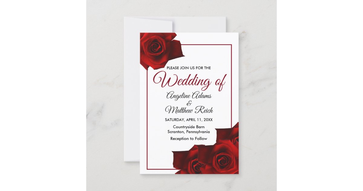 Rustic Country Roses Classy Floral Wedding Invitat Invitation | Zazzle