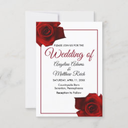 Rustic Country Roses Classy Floral Wedding Invitation | Zazzle