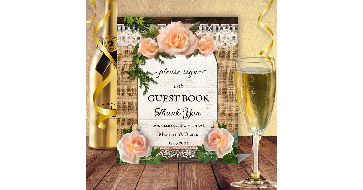 Rustic Country Roses Wedding Pedestal Sign | Zazzle
