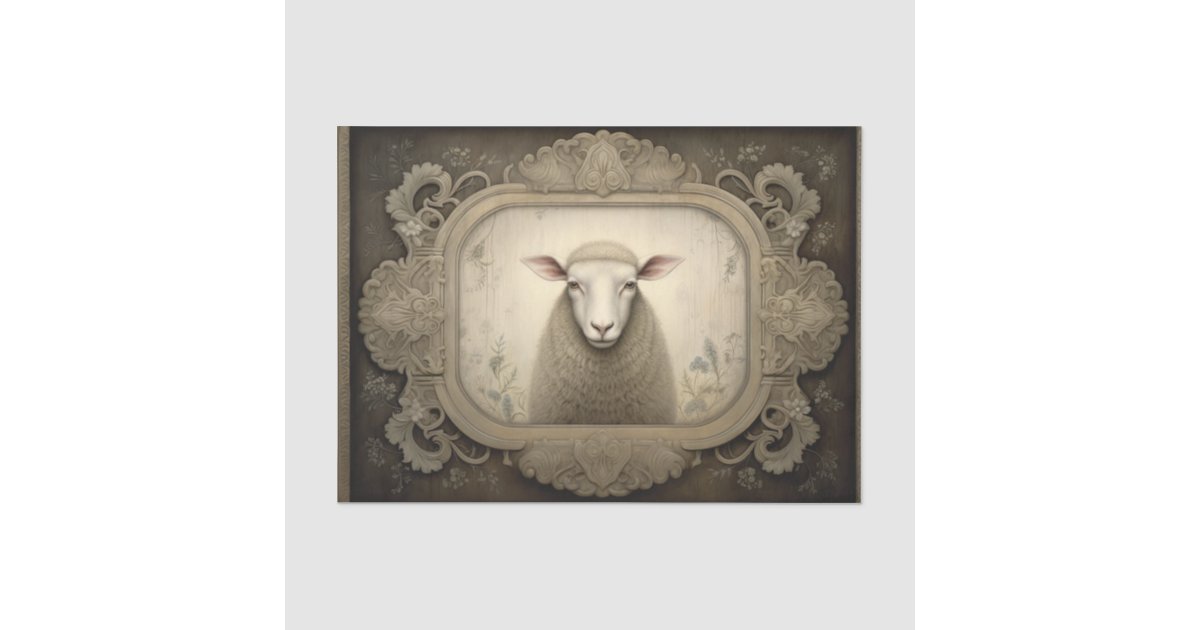 Rustic Country Sheep Lamb Decoupage Tissue Paper | Zazzle