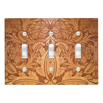 Rustic country southwest style western leather light switch cover | Zazzle