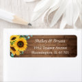 Rustic Country Sunflower Eucalyptus Return Address Label | Zazzle