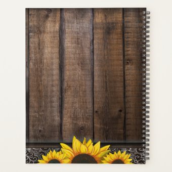 Rustic Country Sunflower Personalized Wedding Planner | Zazzle