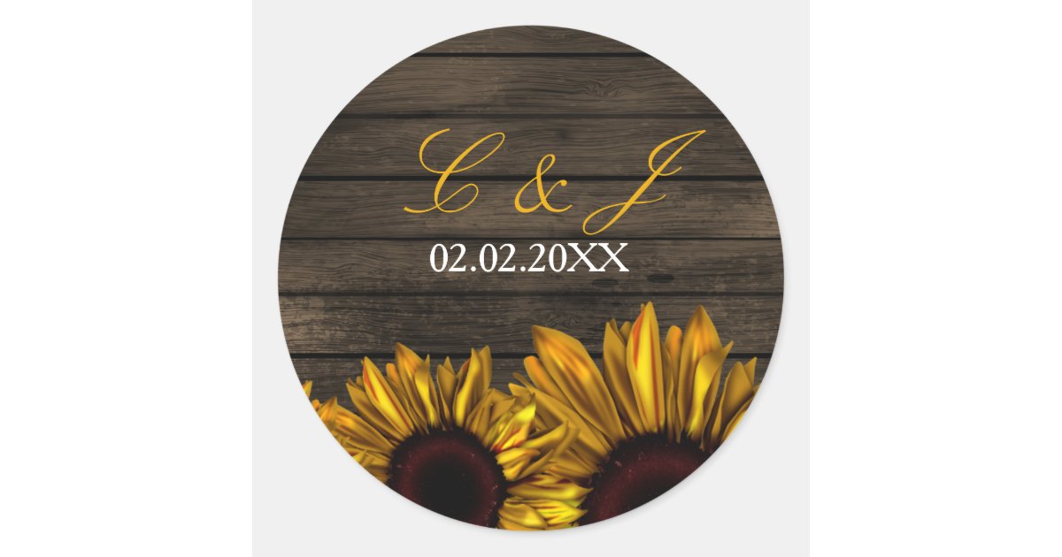 Rustic Country Sunflowers Barn Wood stickers | Zazzle