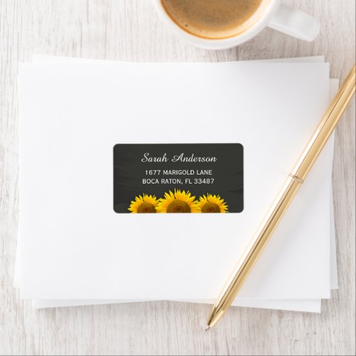 Rustic Country Sunflowers Classy Chalkboard Label | Zazzle