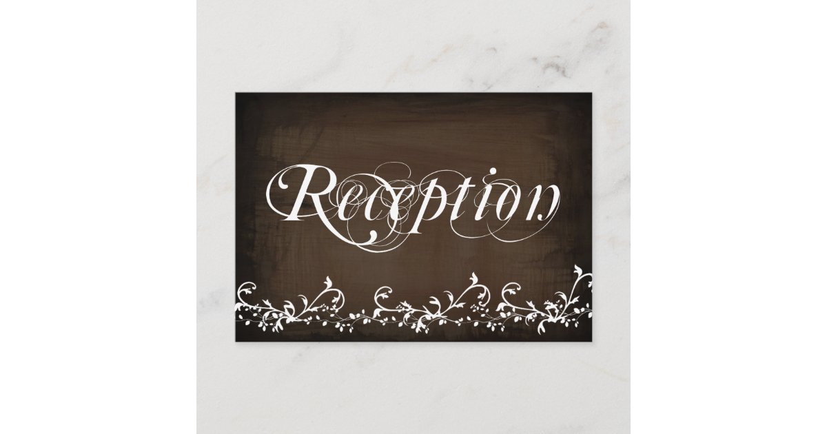 Rustic Country Swirls Brown Reception Cards | Zazzle