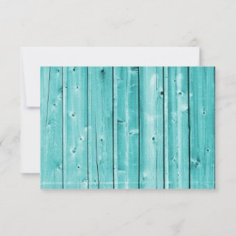 Rustic Country Teal Barn Wood Wedding RSVP Cards | Zazzle