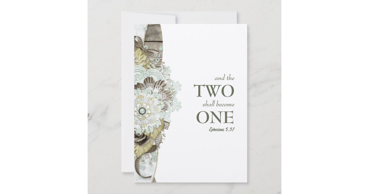 Rustic Country Two Become One Wedding Invitation | Zazzle