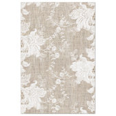 Rustic country vintage beige burlap and white lace tissue paper | Zazzle
