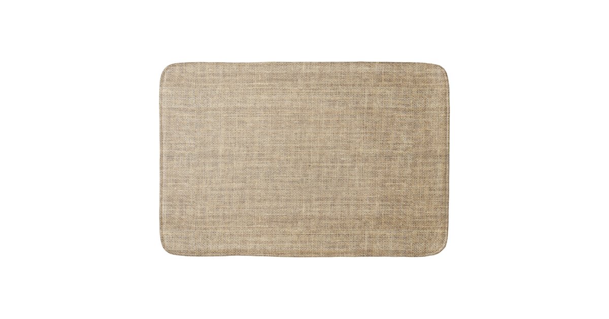 Rustic Country Vintage Burlap Bath Mat | Zazzle