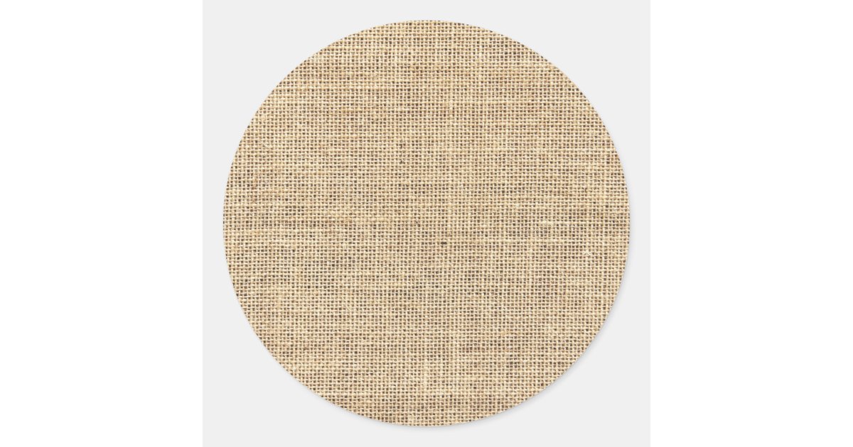 Rustic Country Vintage Burlap Classic Round Sticker | Zazzle