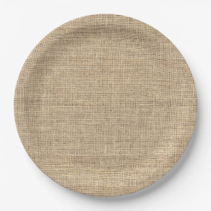 Burlap And Lace Plates Zazzle