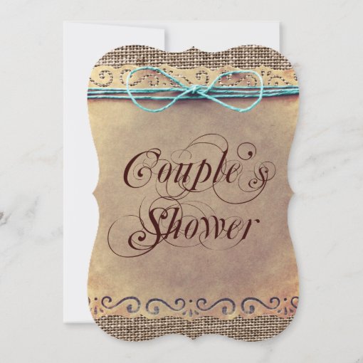 Rustic Country Vintage Couple's Shower Invitations | Zazzle