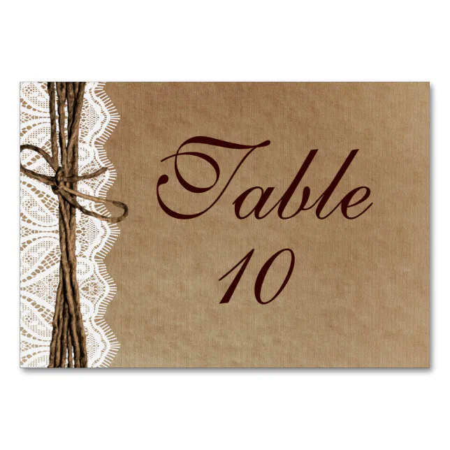 Rustic Country Vintage Paper Wedding Table Cards | Zazzle