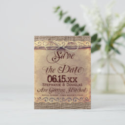 Rustic Country Vintage Save the Date Cards | Zazzle