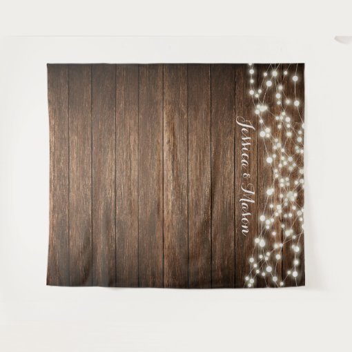 Rustic Country Wedding Backdrop Photo Booth Lights | Zazzle