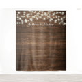 Rustic Floral String Lights Wood Wedding Backdrop | Zazzle