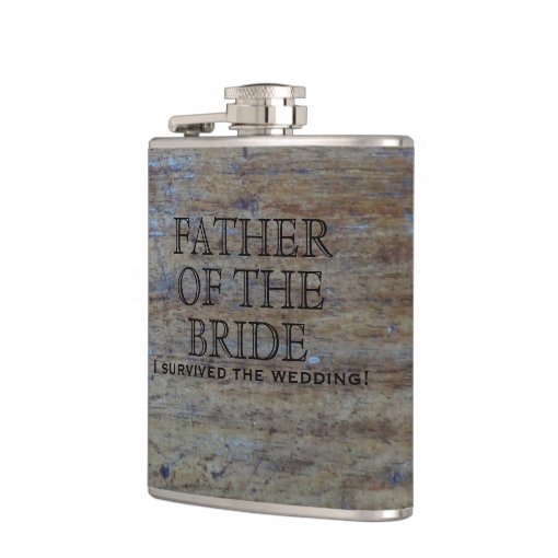 Rustic Country Wedding | Funny Father of the Bride Flask | Zazzle