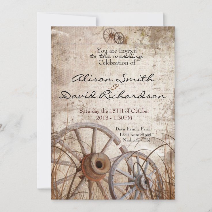 Rustic country wedding invitation | Zazzle