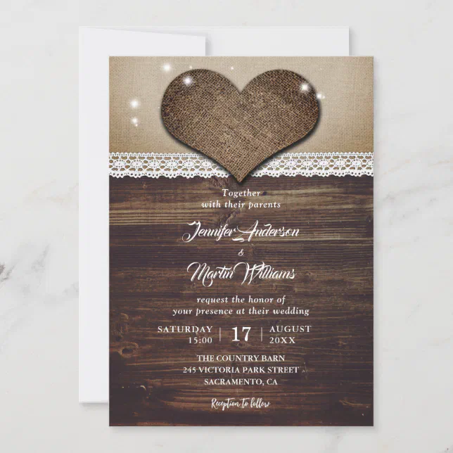 Rustic Country Wedding Invitations | Zazzle