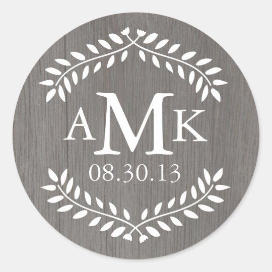 Rustic Country Wedding Monogram Stickers | Zazzle.com